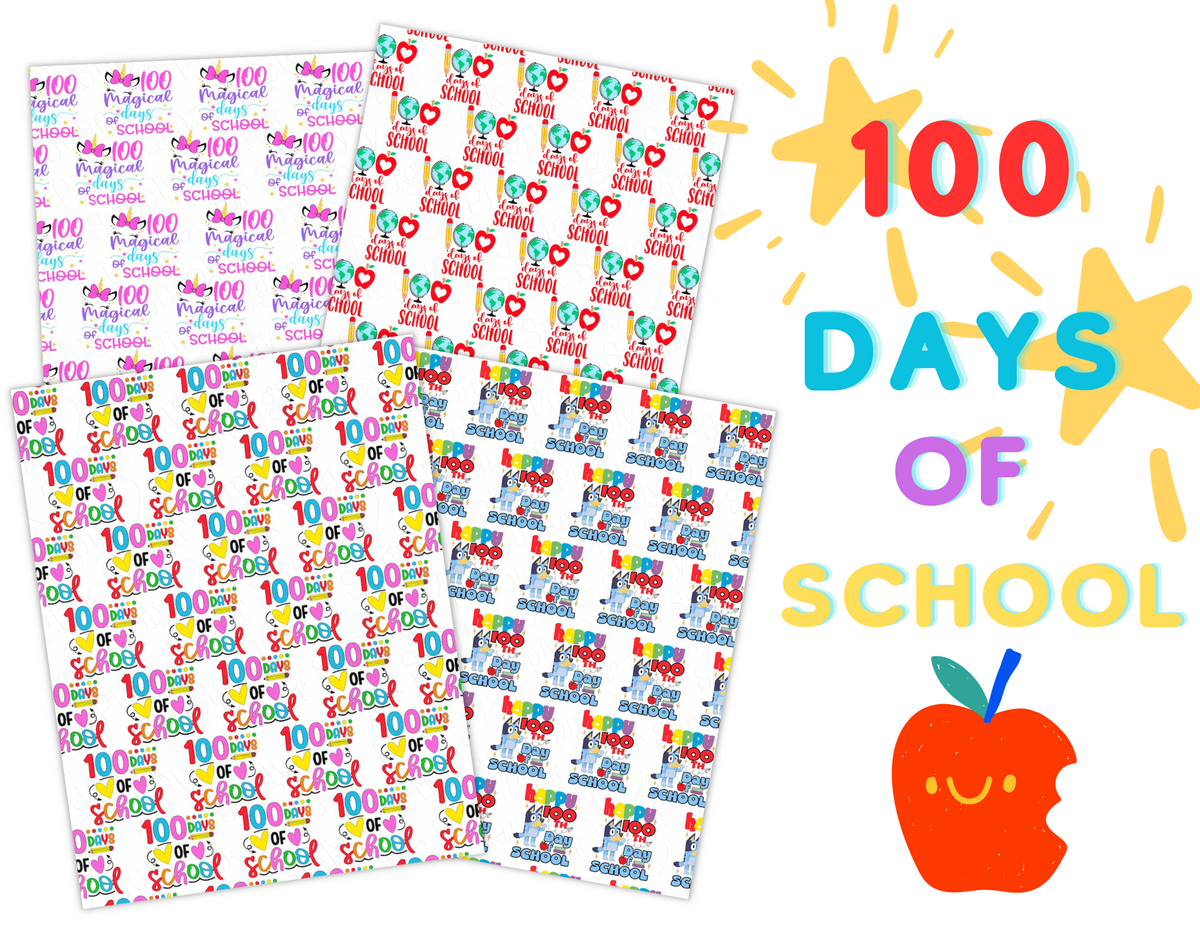 100 Days of School Rainbow Hearts Exclusive Premium Faux Leather – Pink ...